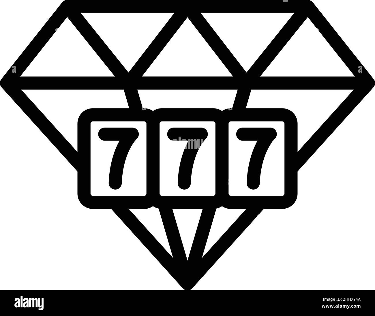 Diamond prize icon outline vector. Draw lottery. Winner reward Stock ...