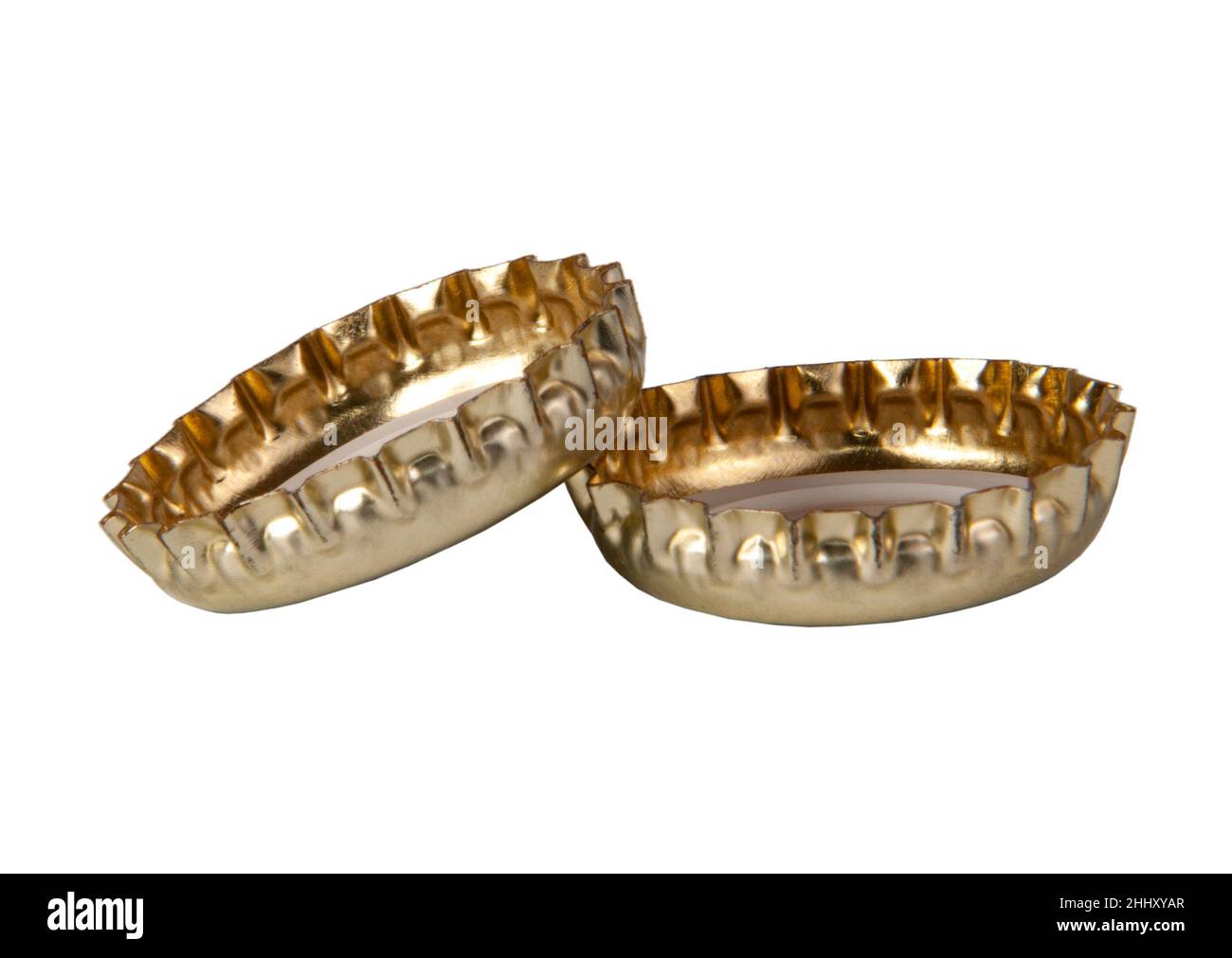 Metallic bronze beer cap isolated on the white Stock Photo - Alamy