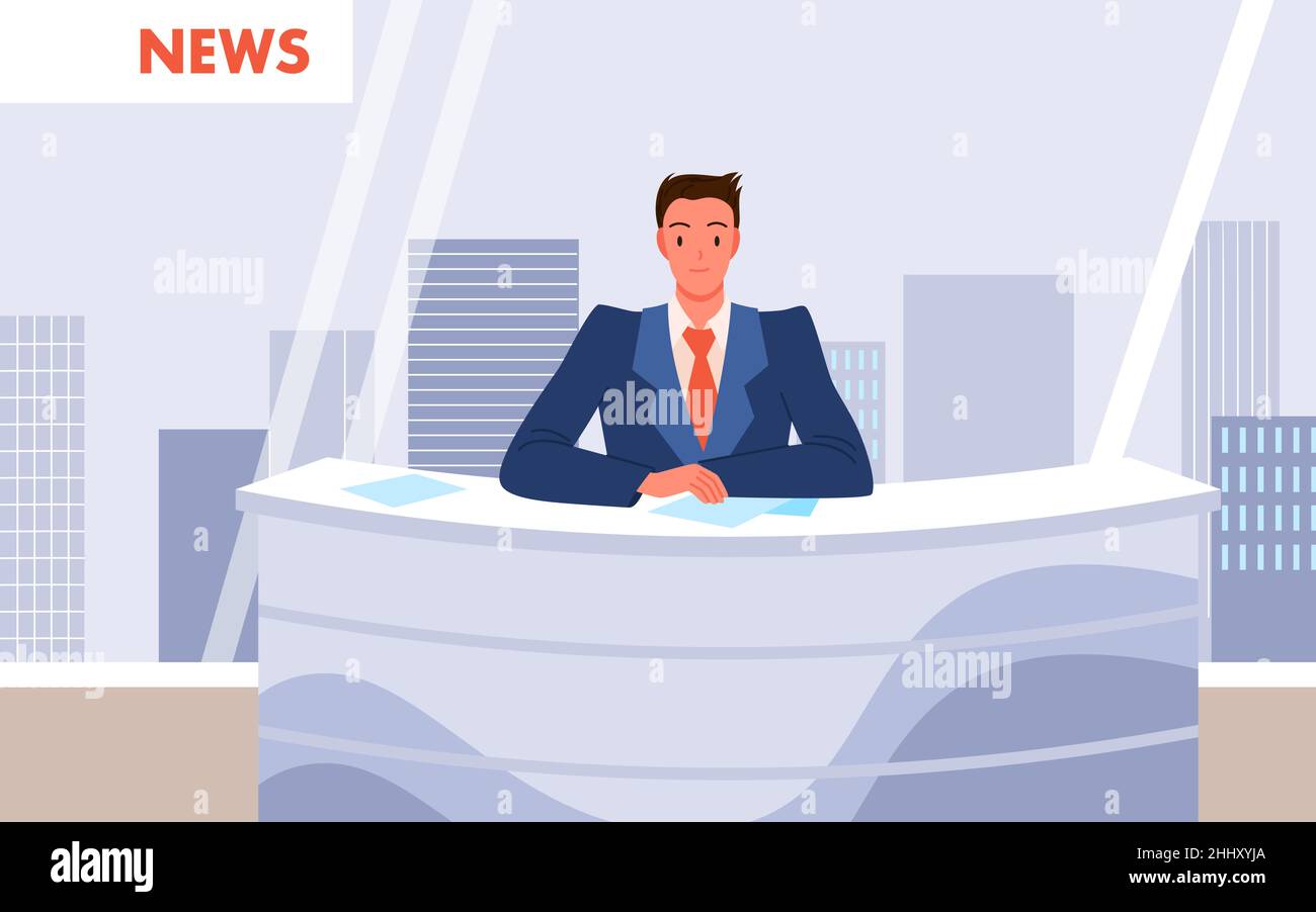 News anchor desk hi-res stock photography and images - Alamy