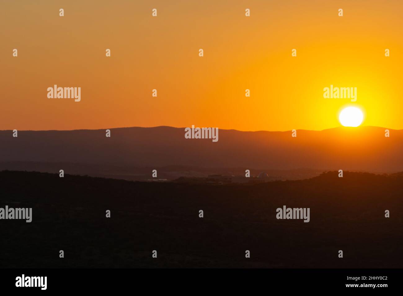 Typical Sunset across African landscape, Namibia Stock Photo - Alamy