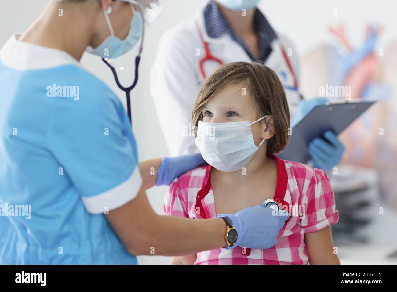 Girl heartbeat stethoscope hi-res stock photography and images - Alamy