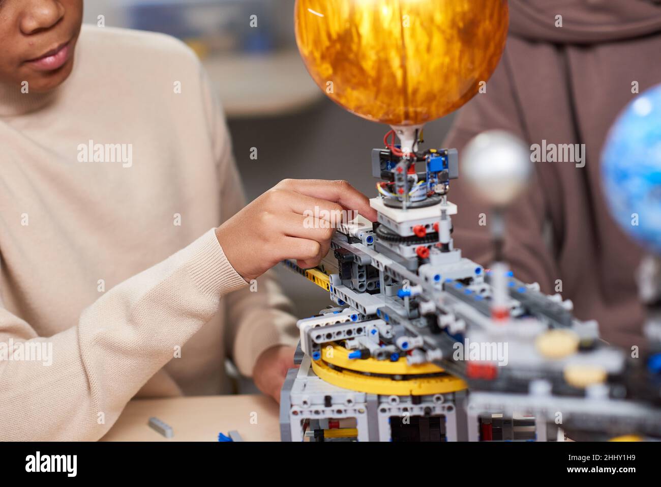 Schoolboy working project science hi-res stock photography and images ...