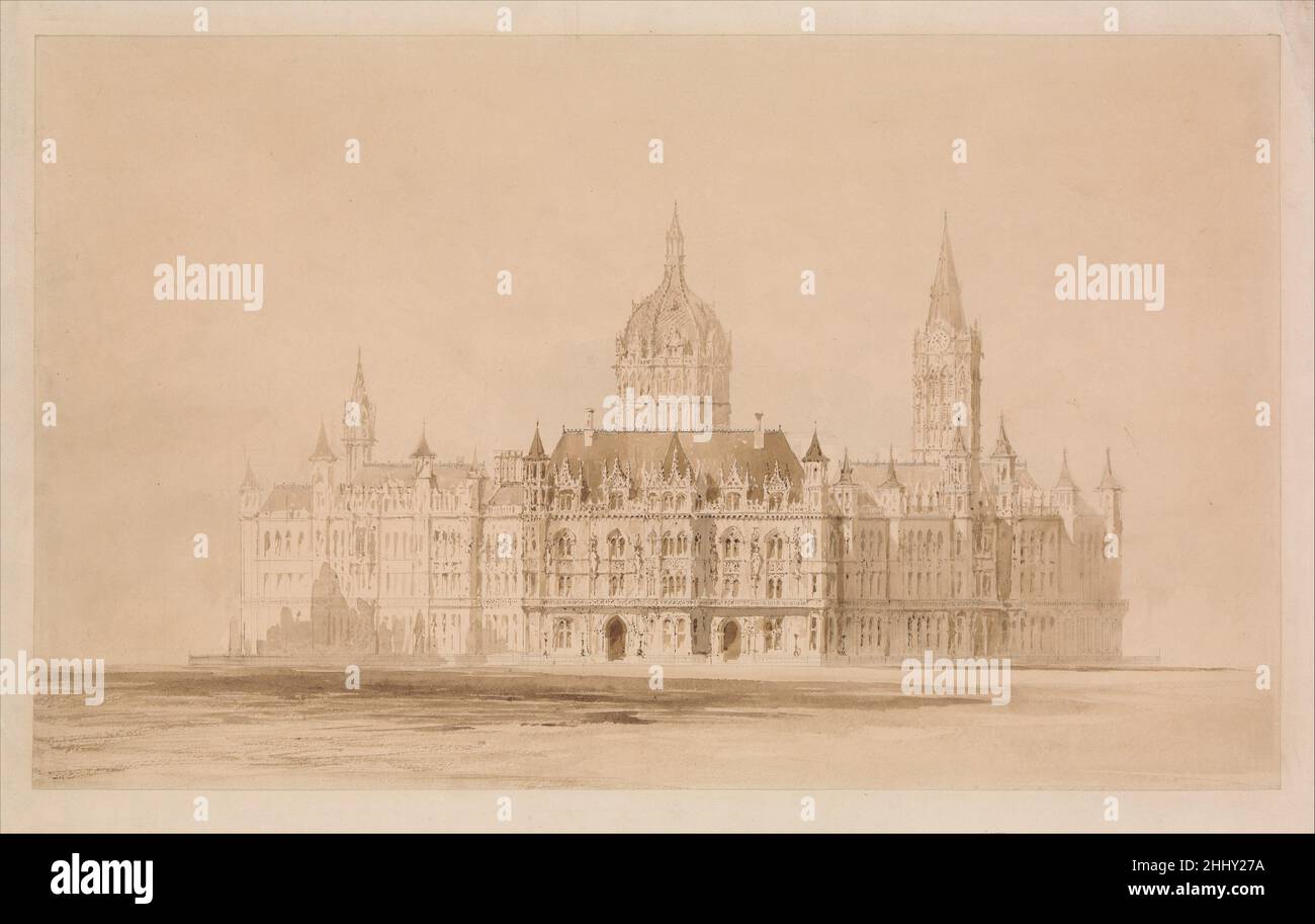 Competition Drawing for the Manchester Town Hall 1866 Thomas Allom ...