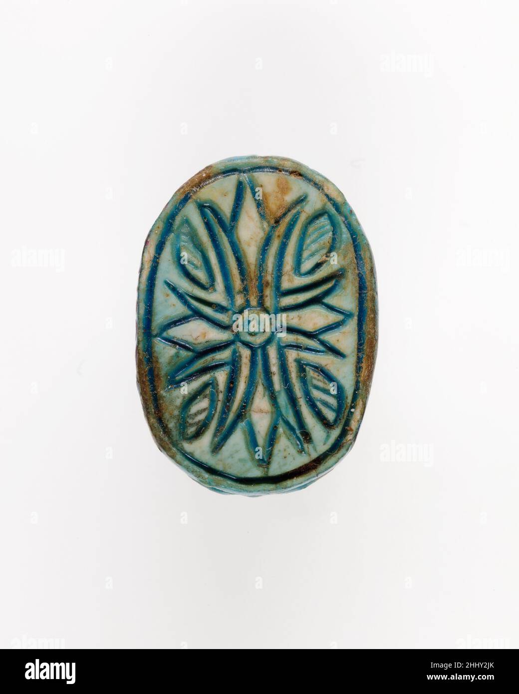Scarab with Crucifom Lotus Flower Decoration ca. 1770–1670 B.C. Middle ...