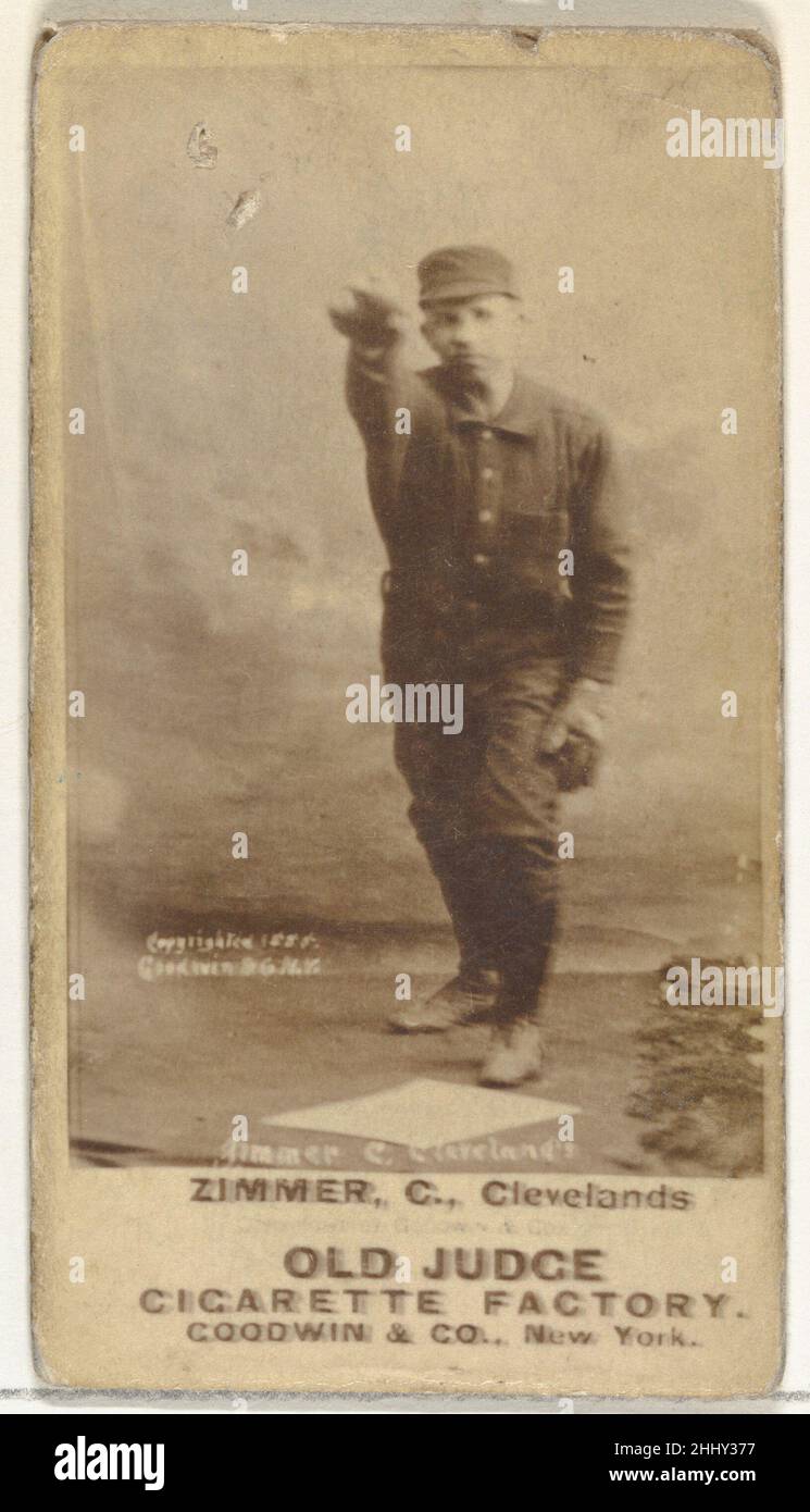 Charles Louis "Chief" Zimmer, Catcher, Cleveland, from the Old Judge ...