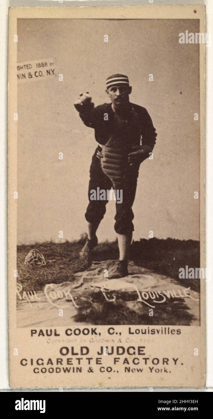 Paul Cook, Catcher, Louisville Colonels, from the Old Judge series ...