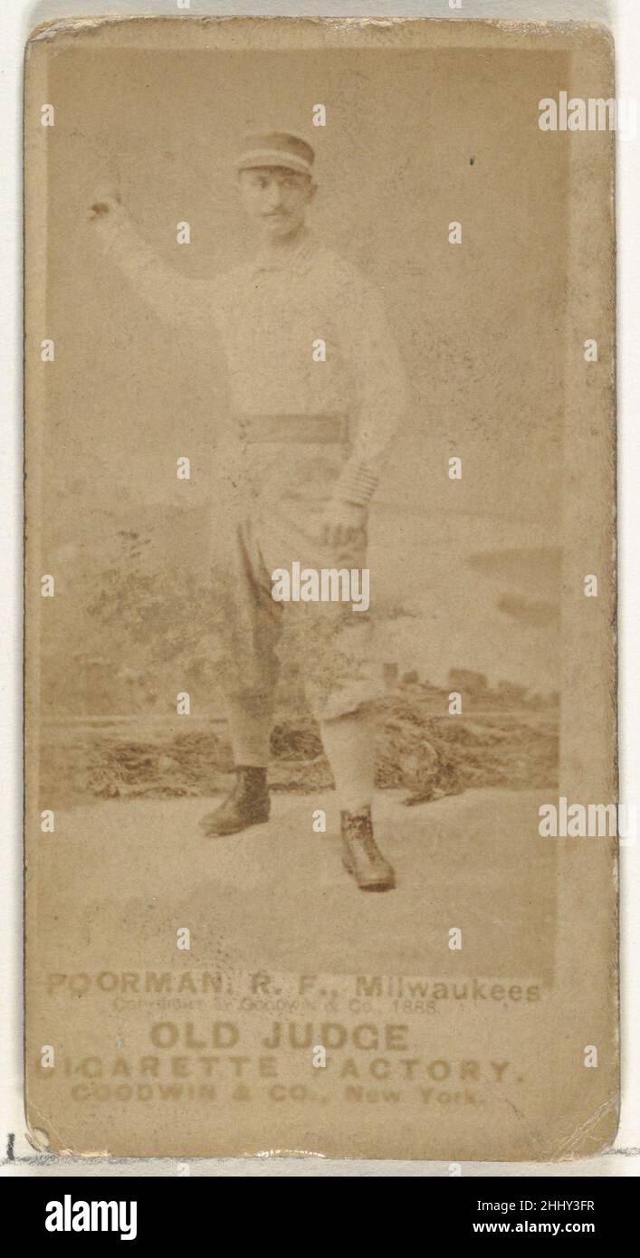 Thomas Iverson "Tom" Poorman, Right Field, Milwaukee, from the Old ...