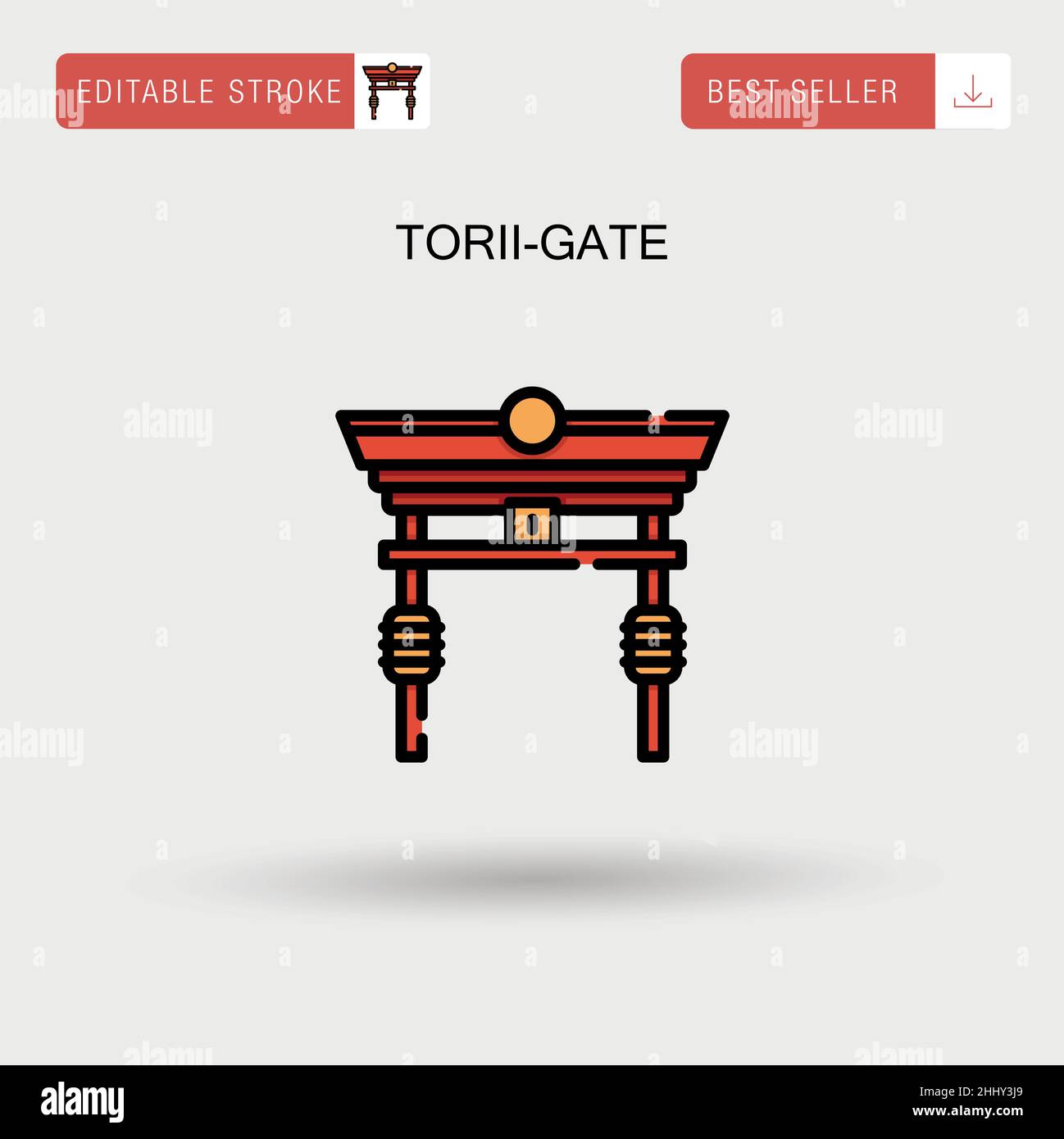 The famous floating tori gate miyajima Stock Vector Images - Alamy