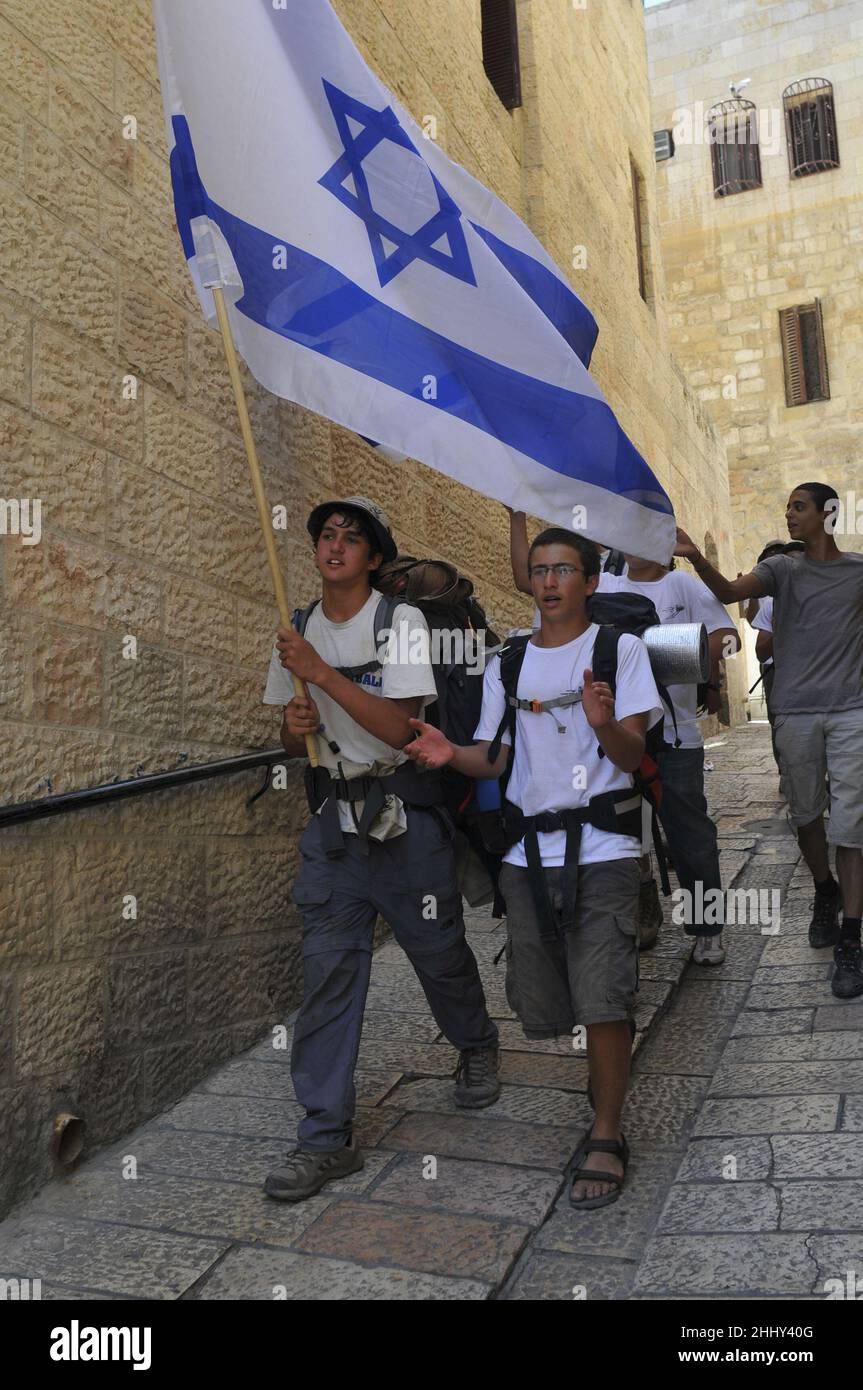 Israel . Jerusalem . Celebrating Jerusalem Day in the Old City Stock ...