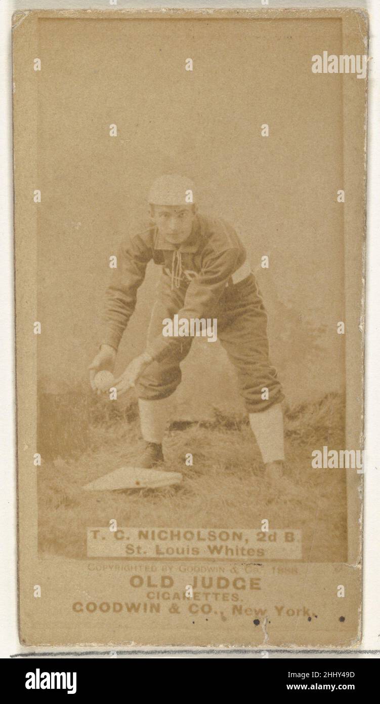 Nicholson, 2nd Base, St. Louis Whites, from the Old Judge series (N172 ...