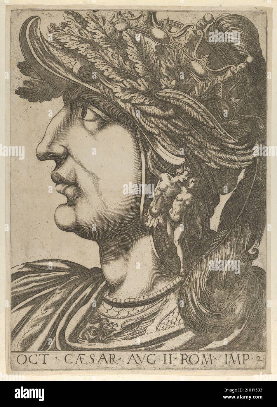 Plate 2: Octavius in profile to the left, from 'The Twelve Caesars ...