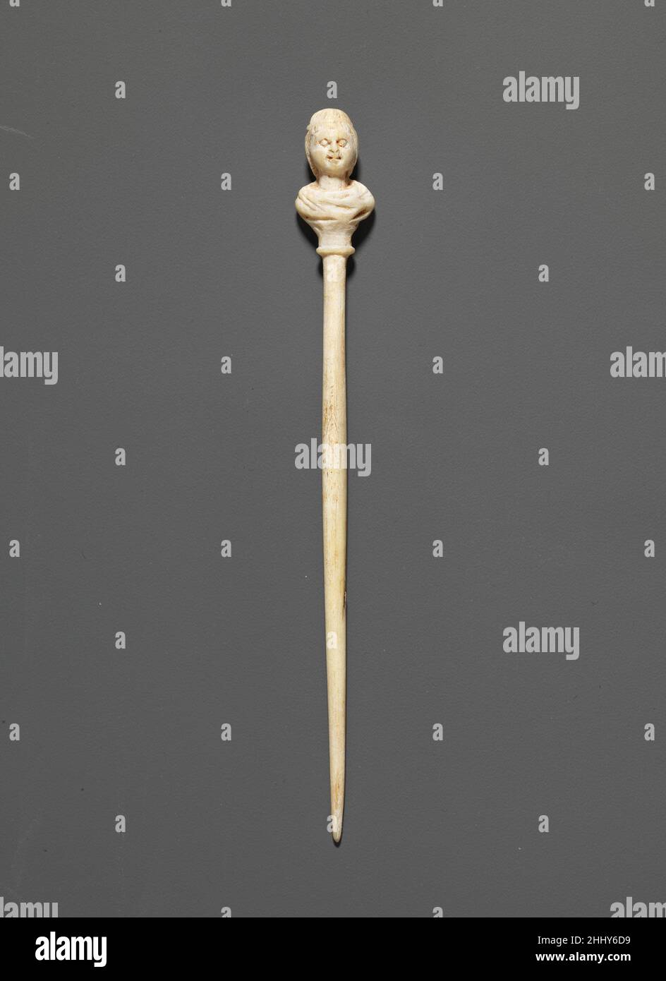 Bone pin 1st–4th century A.D. Roman, Cypriot The busts were worked ...
