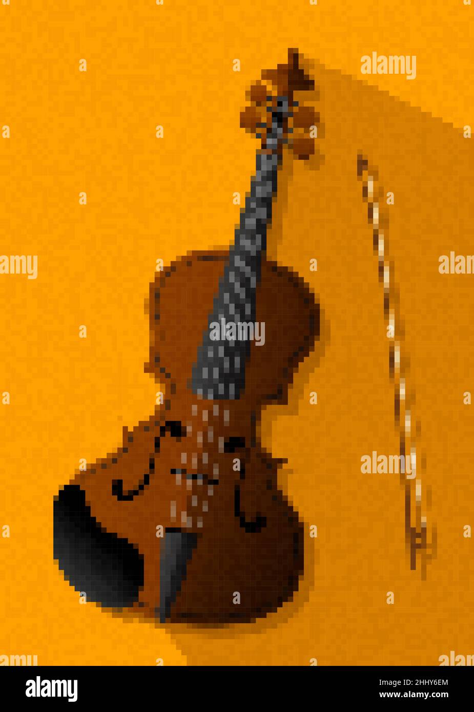 Pixel art vector violin icon Stock Vector Image & Art - Alamy