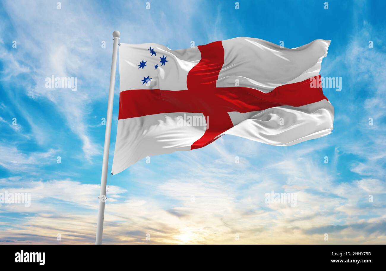 flag of Australian English heritage , Australia at cloudy sky ...