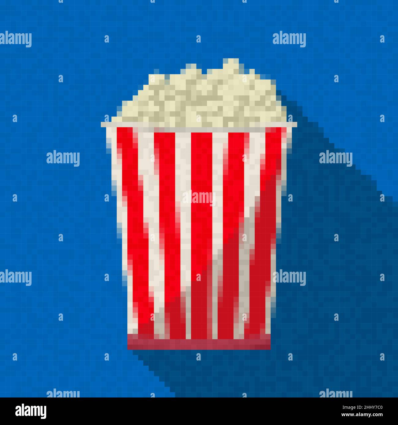 Pixel art popcorn icon, vector illustration Stock Vector Image & Art ...