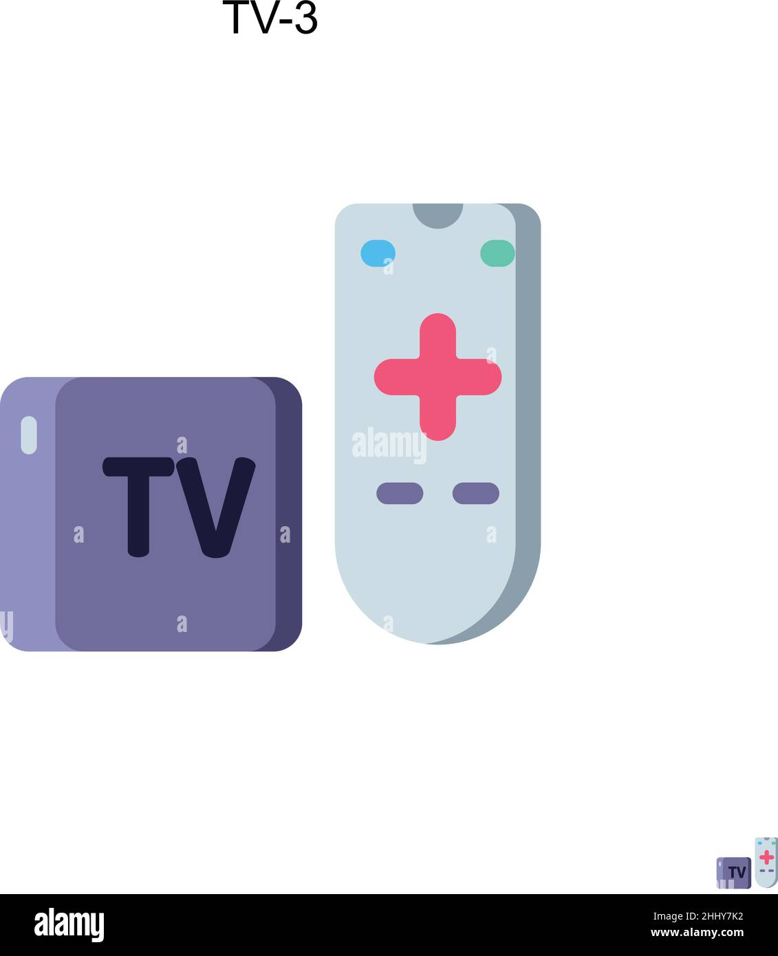 Tv-3 Simple vector icon. Illustration symbol design template for web ...