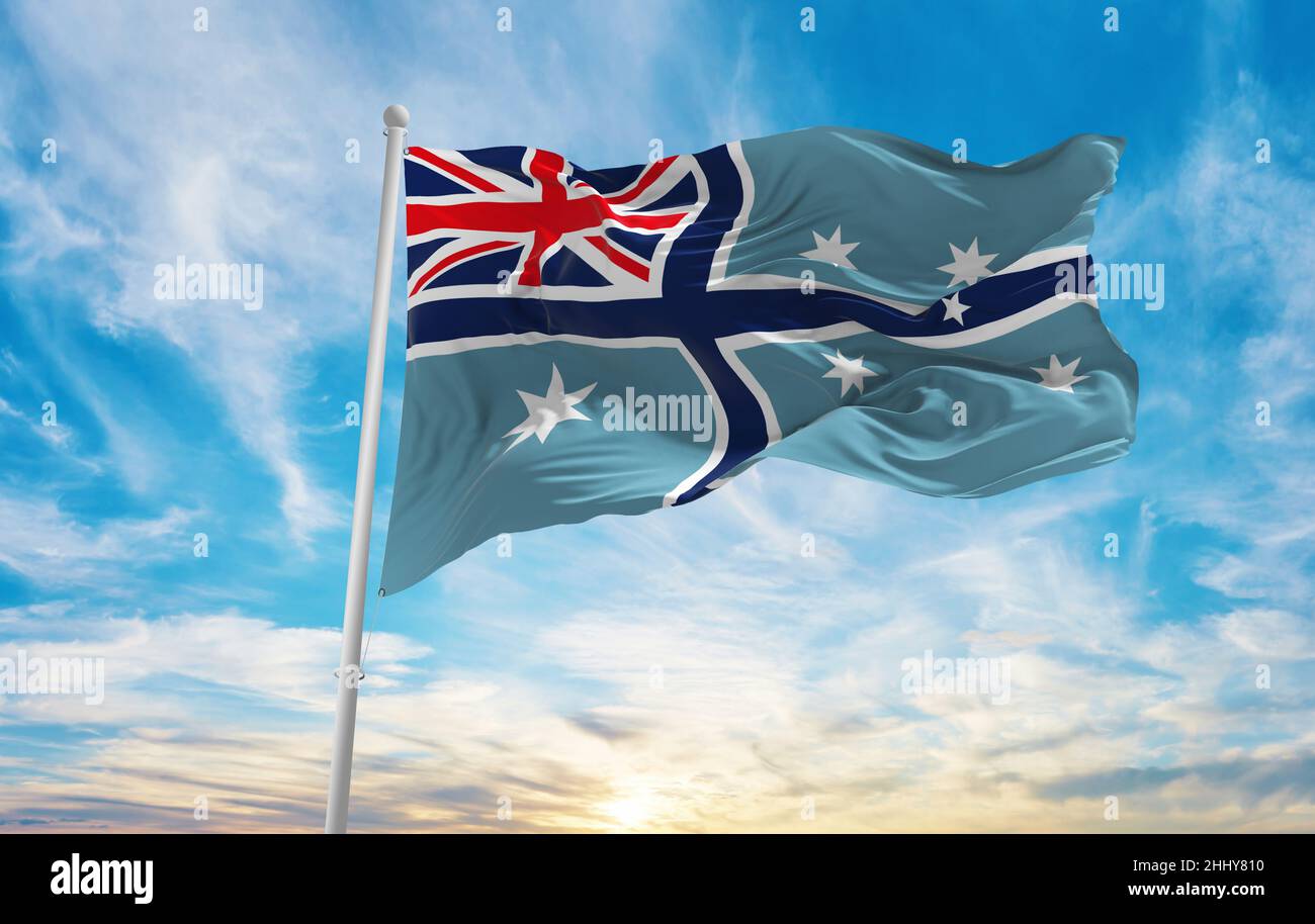 flag of Civil Air Ensign of Australia , Australia at cloudy sky ...