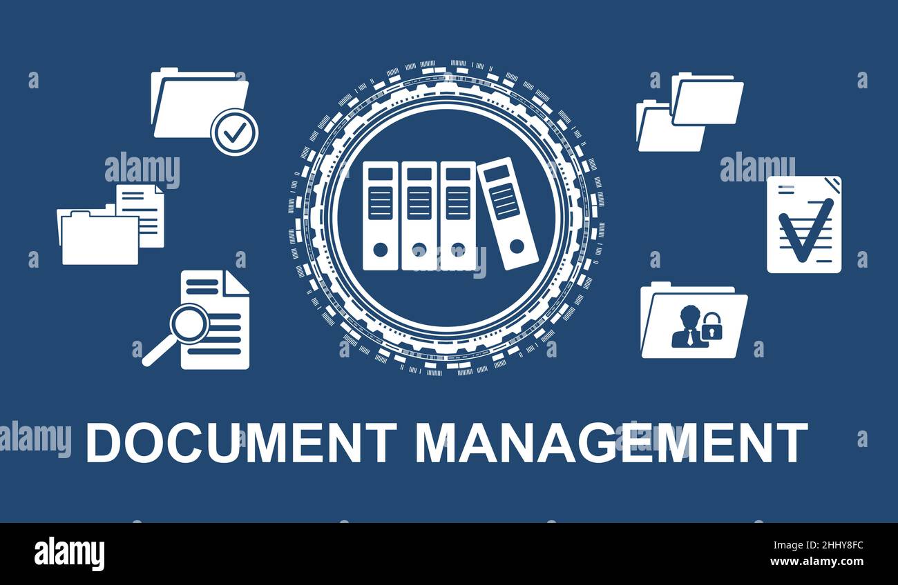 Illustration of a document management concept Stock Photo - Alamy