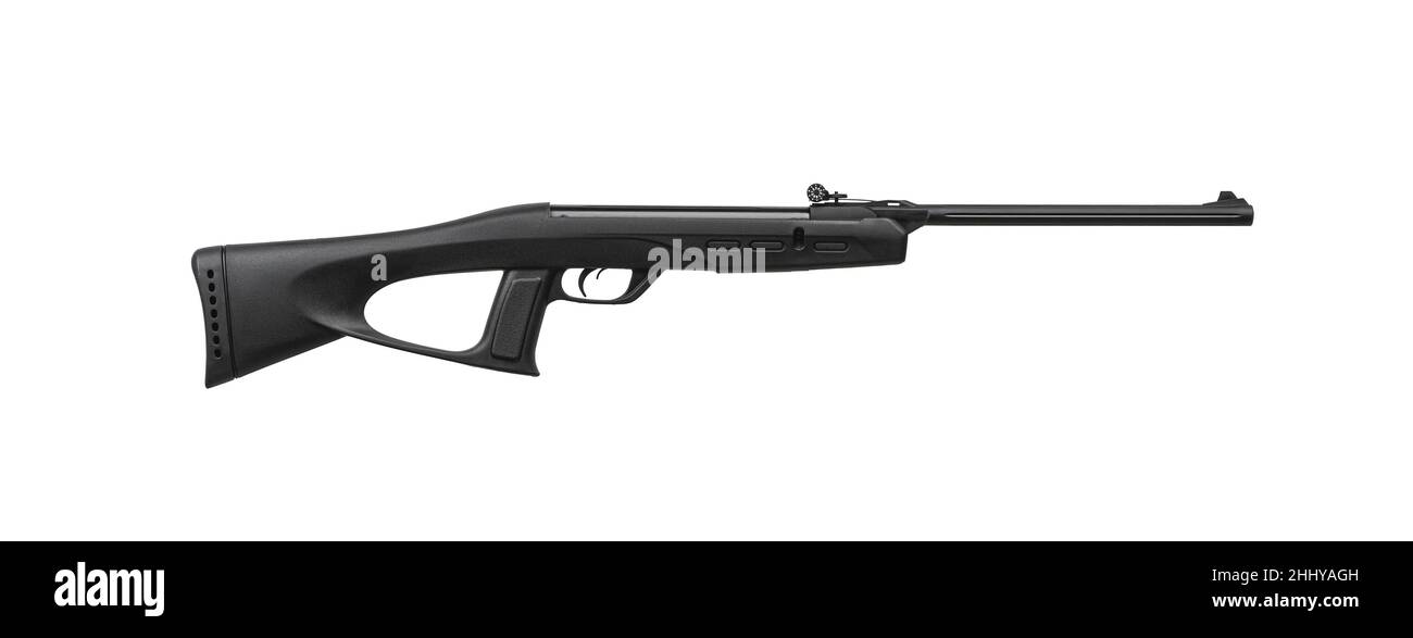 A modern air rifle with a futuristic design. Pneumatic weapons for ...