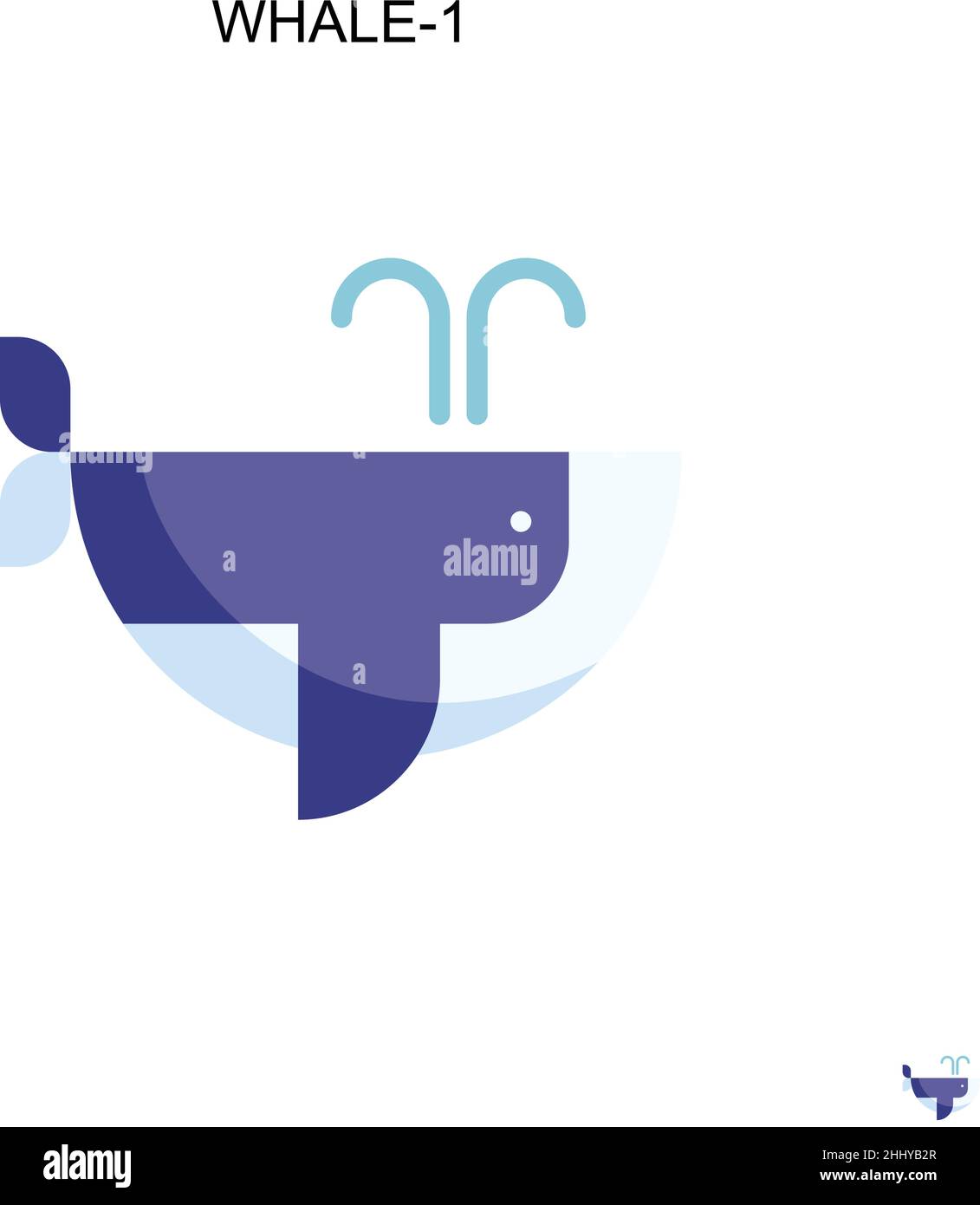 Whale-1 Simple vector icon. Illustration symbol design template for web ...