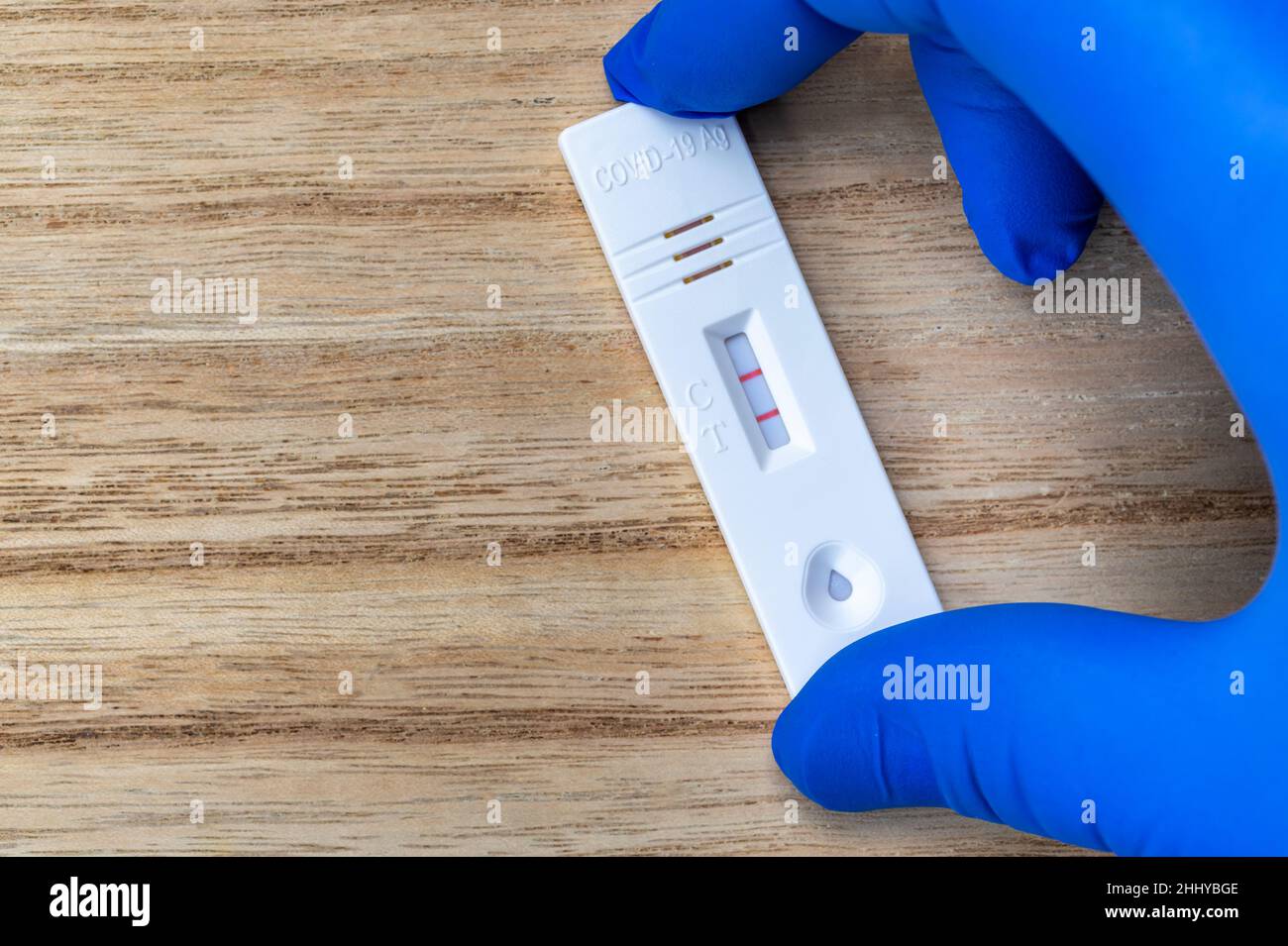 Positive test result of a Covid 19 rapid test with copy space Stock ...