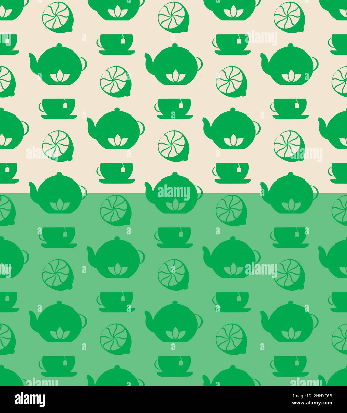 Tea time monochrome seamless pattern. Silhouettes of tableware utencil ...