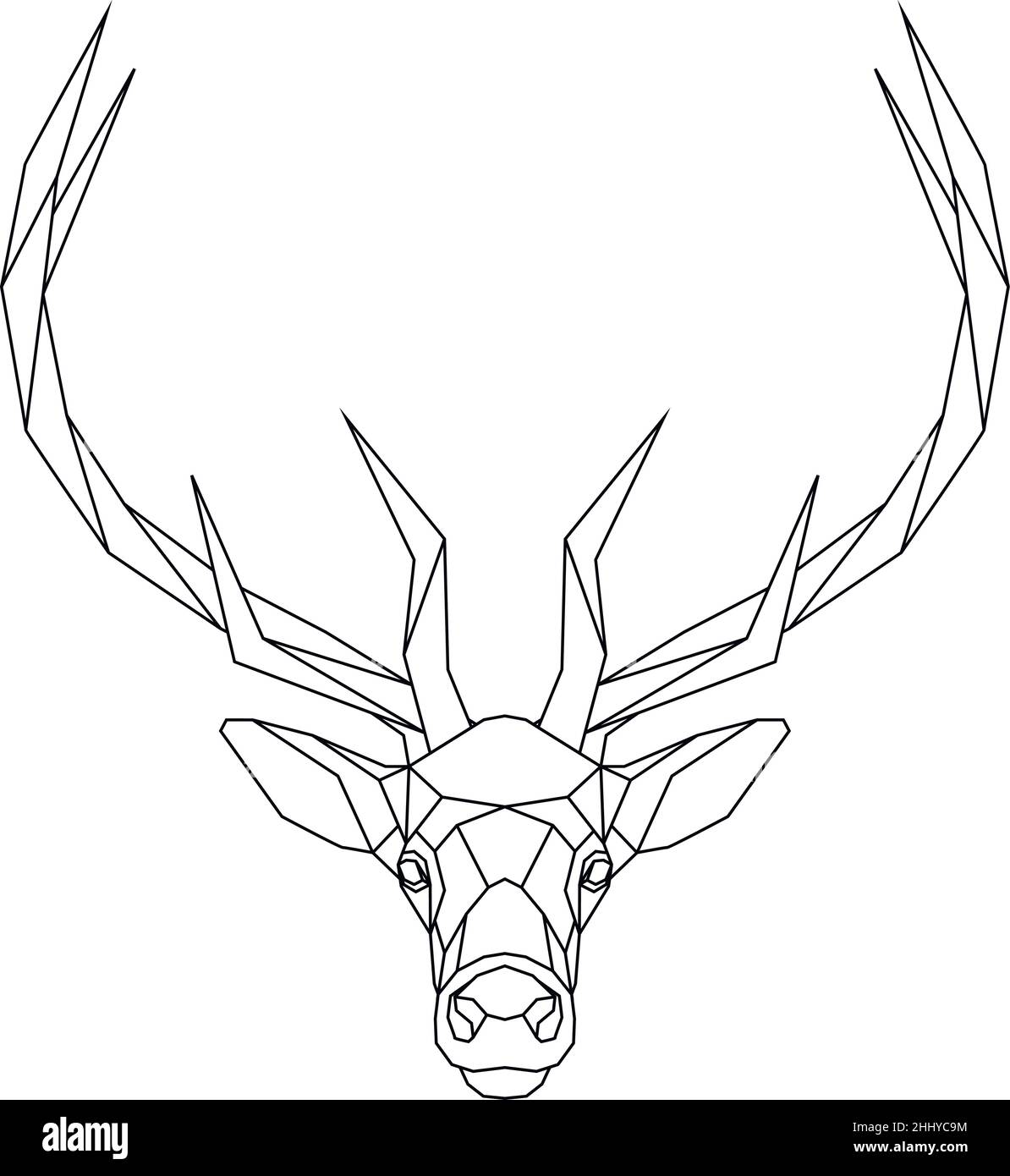 Vector. Abstract polygonal the head of a deer. Geometric linear animal ...