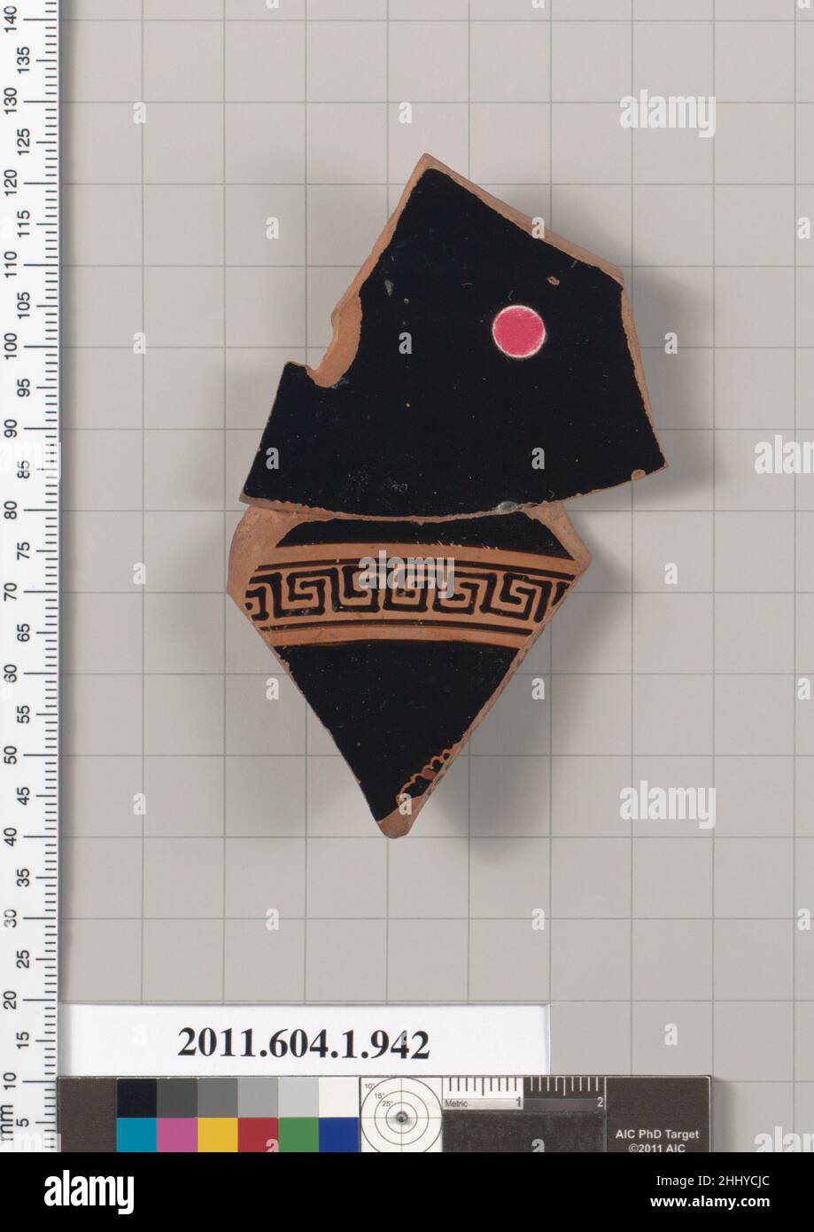 Terracotta fragment of a kylix (drinking cup) 490–480 B.C. Greek, Attic ...