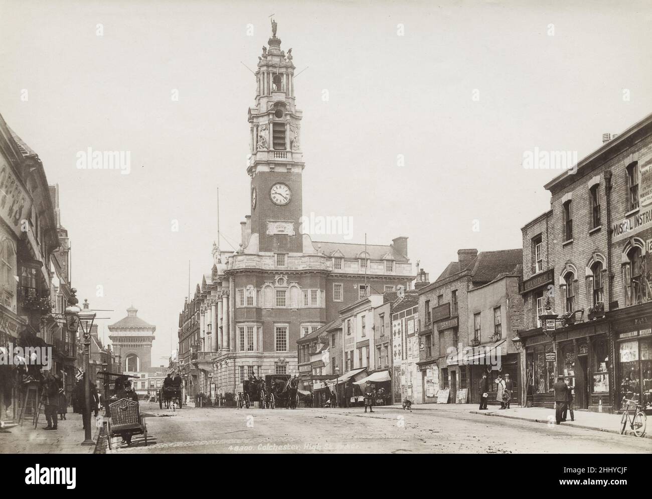Vintage photograph, late 19th, early 20th century, view of High Street ...