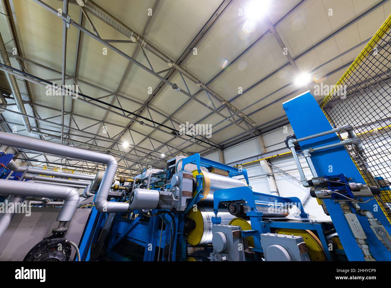 Steel roofing forming machine. Industrial machine for metal sheet roof ...