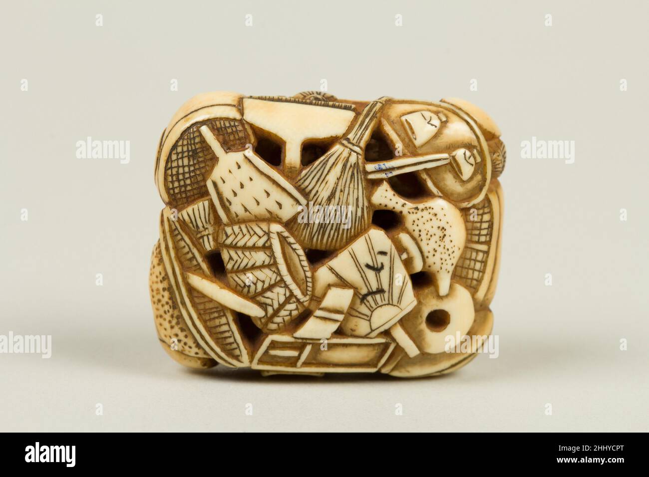 Netsuke with Carving of Household Utensils 19th century Ryūsa Japanese ...