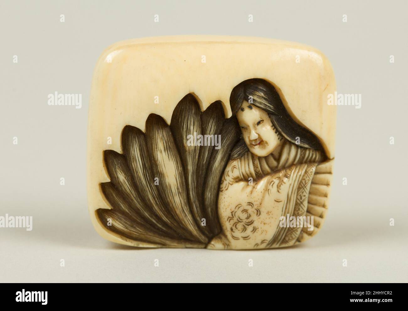 Netsuke of Nine-Tailed Fox (Tamamono Mae) 19th century Japan. Netsuke ...