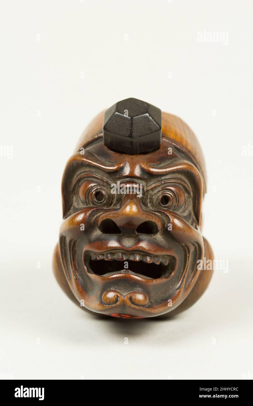 Netsuke of Double (Noh and Kyōgen) Masks; Okame and Tenjin 19th century ...