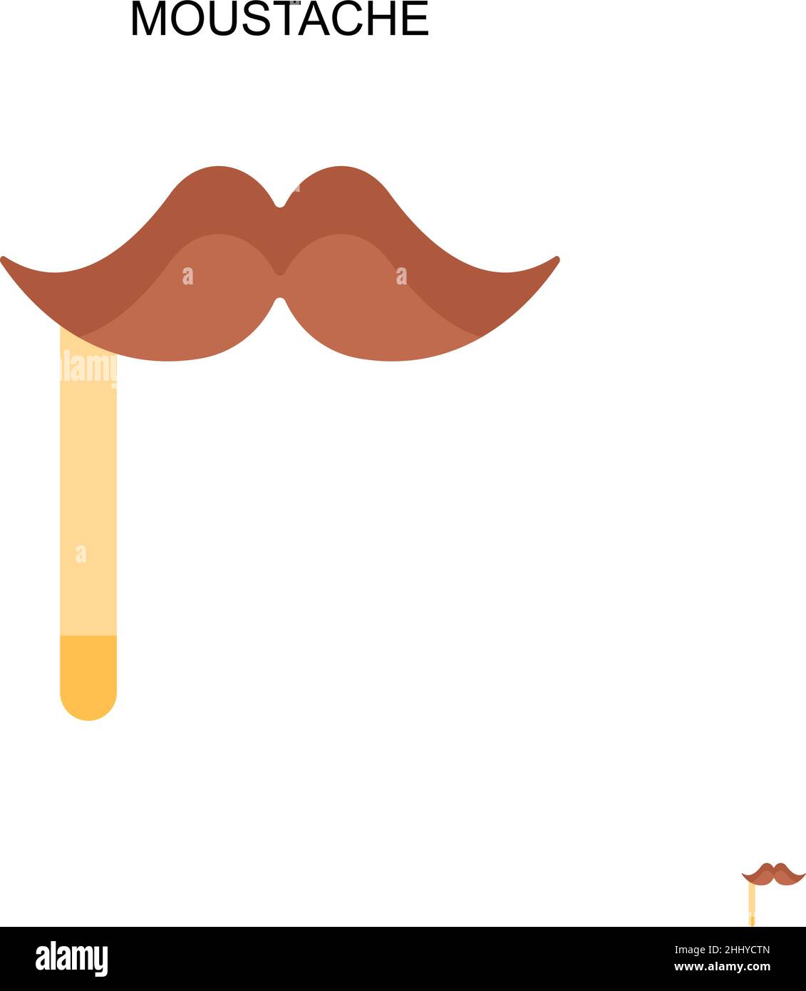 Moustache Simple vector icon. Illustration symbol design template for ...