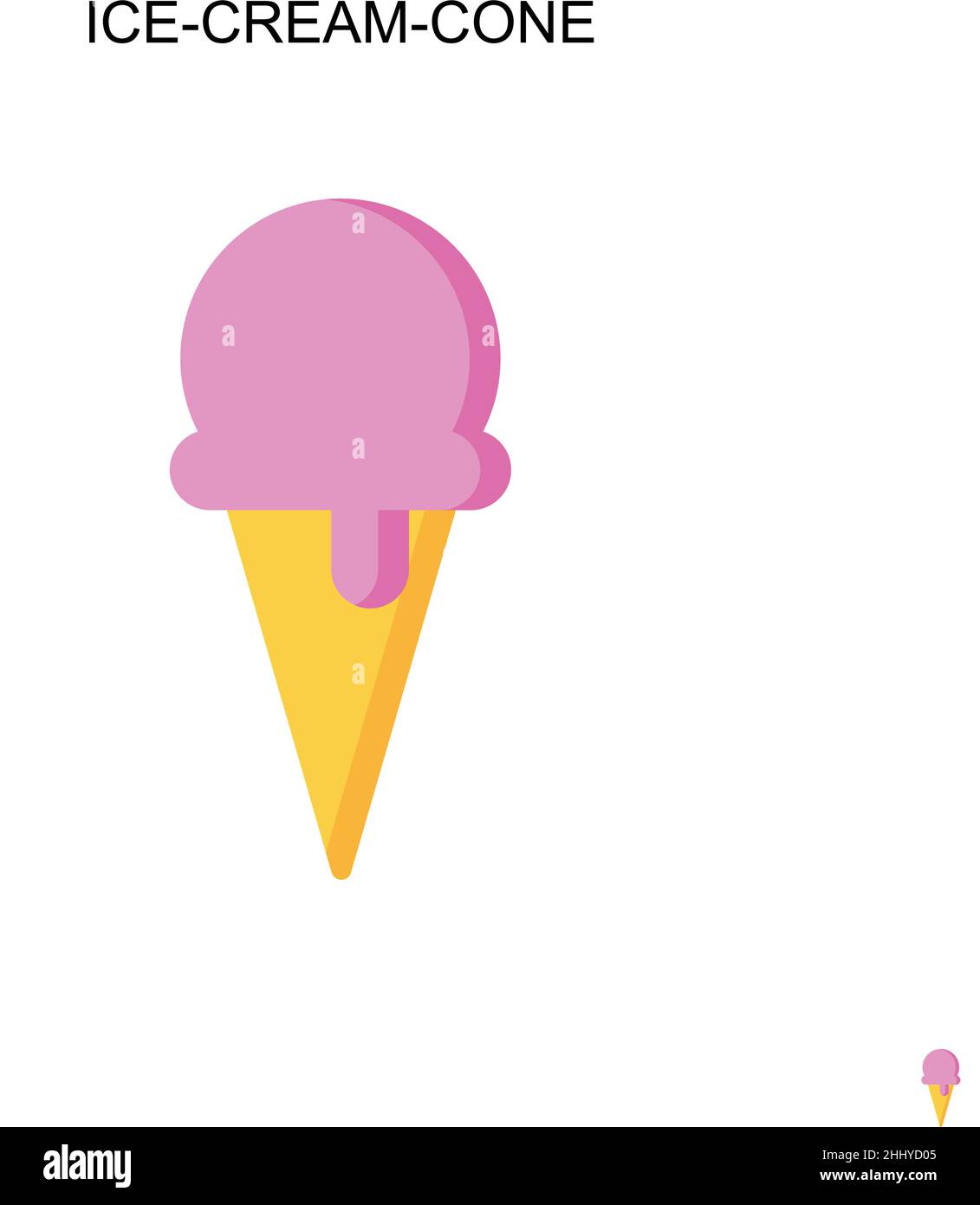 Ice-cream-cone Simple vector icon. Illustration symbol design template ...