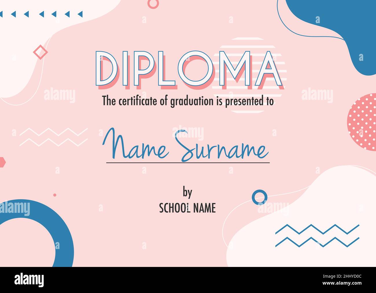 Diploma certificate concept template, with abstract background ...