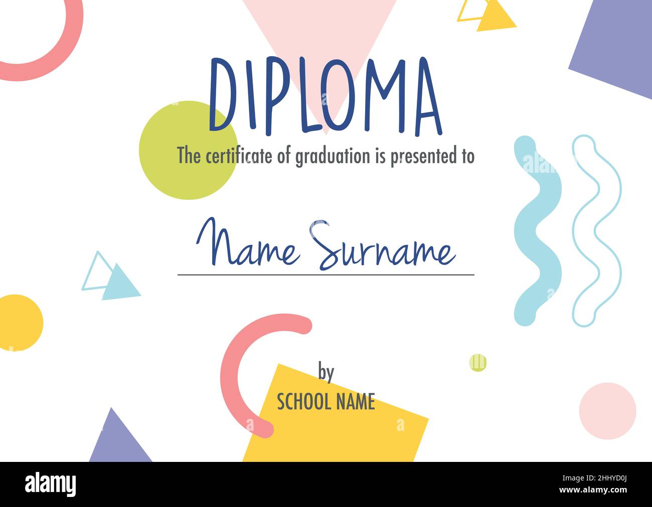 Diploma certificate concept template, with abstract background ...