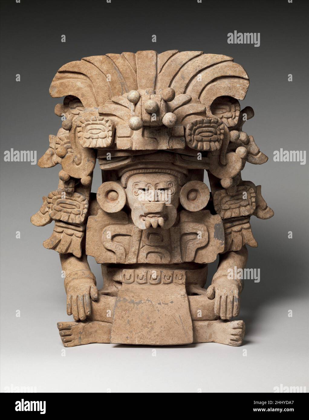 Funerary Urn with Deity ca. 6th century Monte Alban A seated figure ...