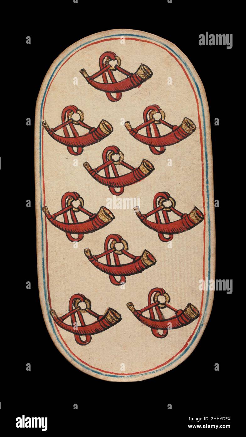 9 of Horns, from The Cloisters Playing Cards ca. 1475–80 South ...
