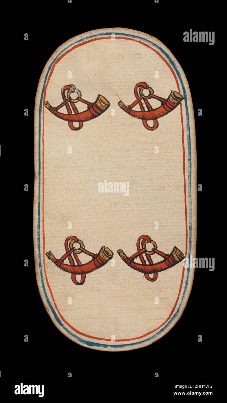 4 of Horns, from The Cloisters Playing Cards ca. 1475–80 South ...