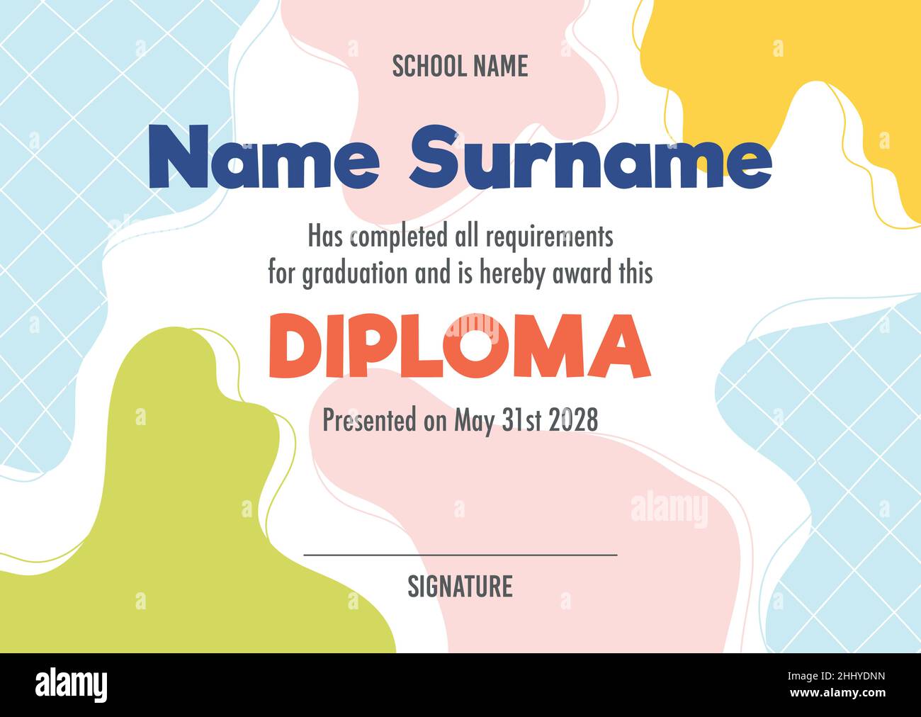 Diploma certificate concept template, with abstract background ...