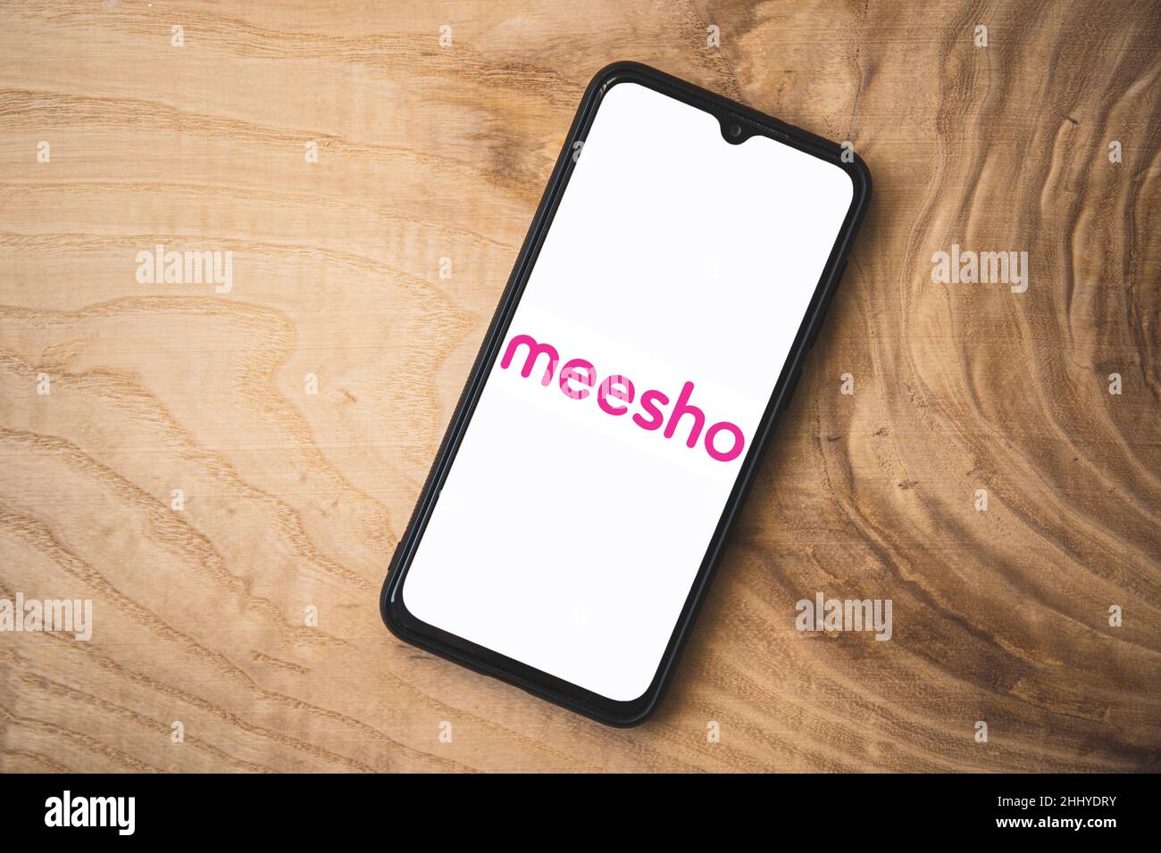 Meesho application on smartphone. Top angle shot. Meesho is an indian ...