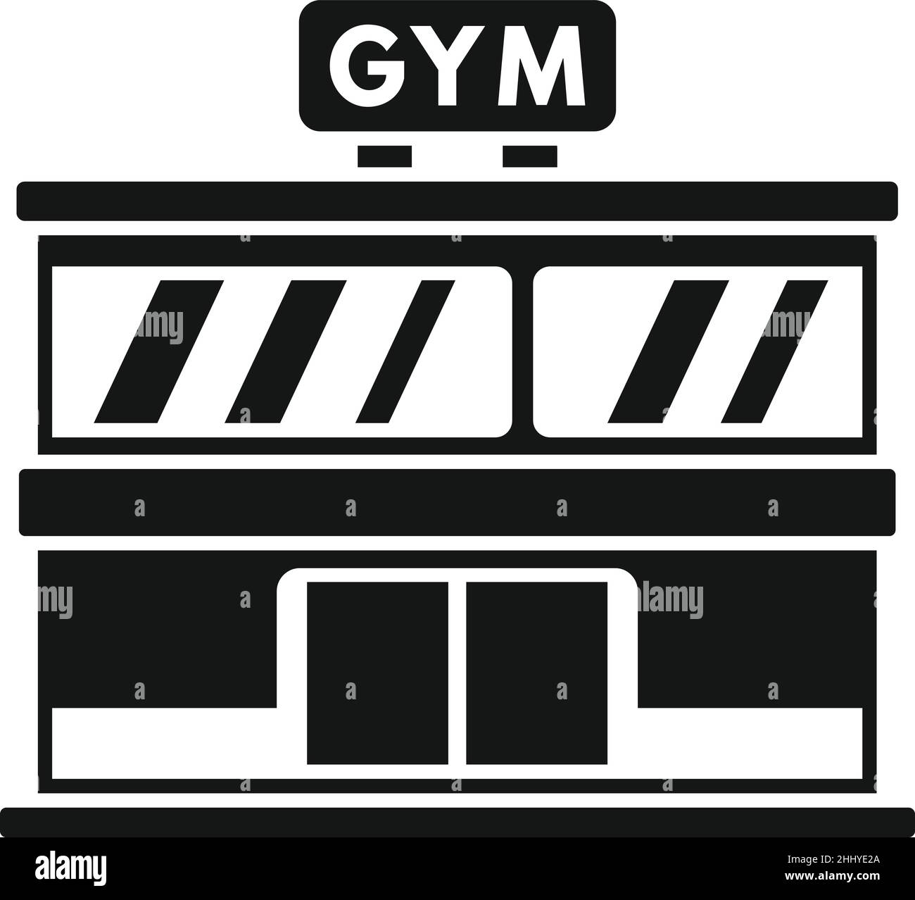 Gym building icon simple vector. Healthy sport. Active lifestyle Stock ...
