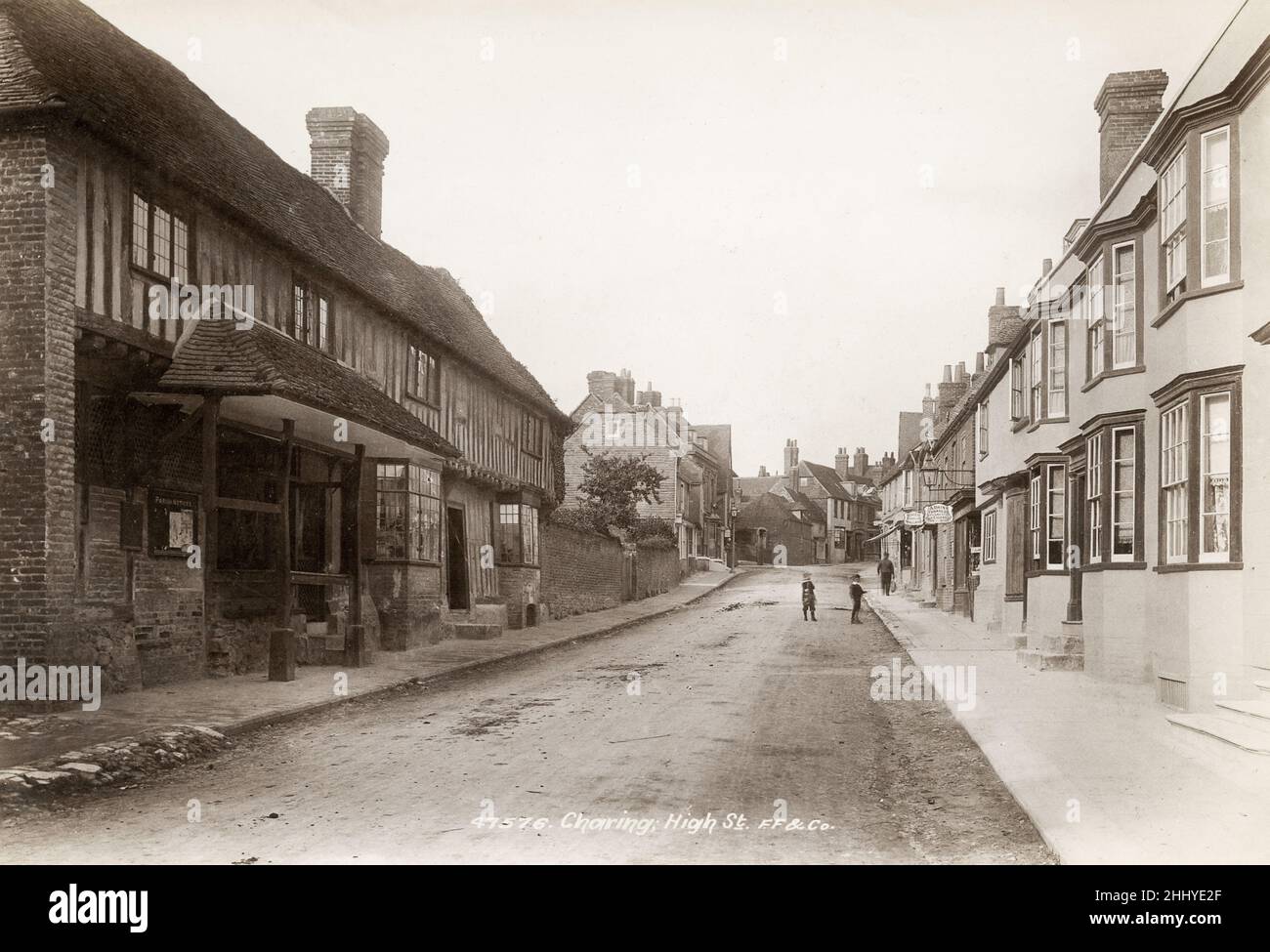 Vintage photograph, late 19th, early 20th century, view of High Street ...