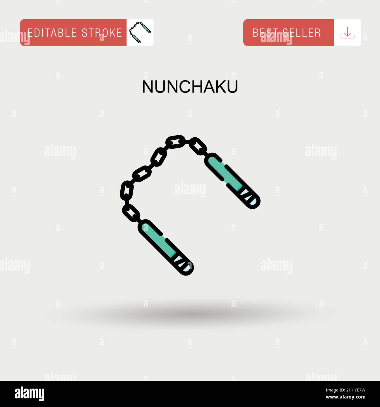 Nunchaku Simple vector icon Stock Vector Image & Art - Alamy
