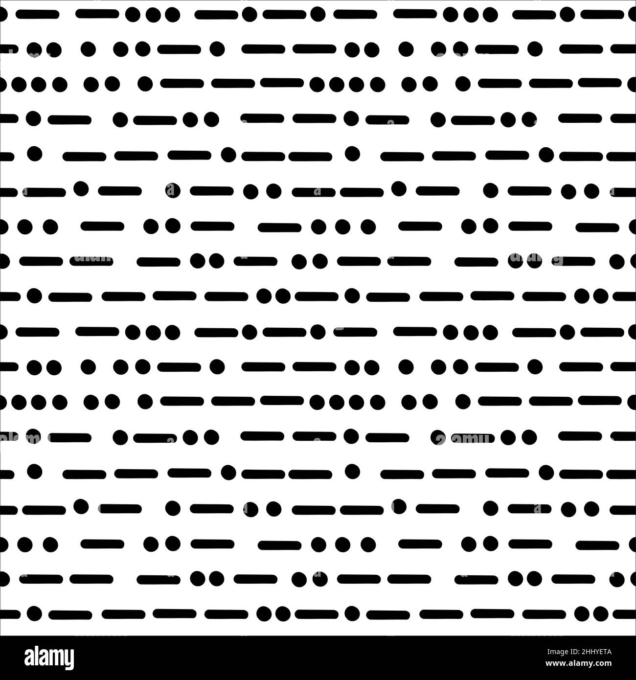 Hand drawn seamless pattern with Morse code elements, black and white ...
