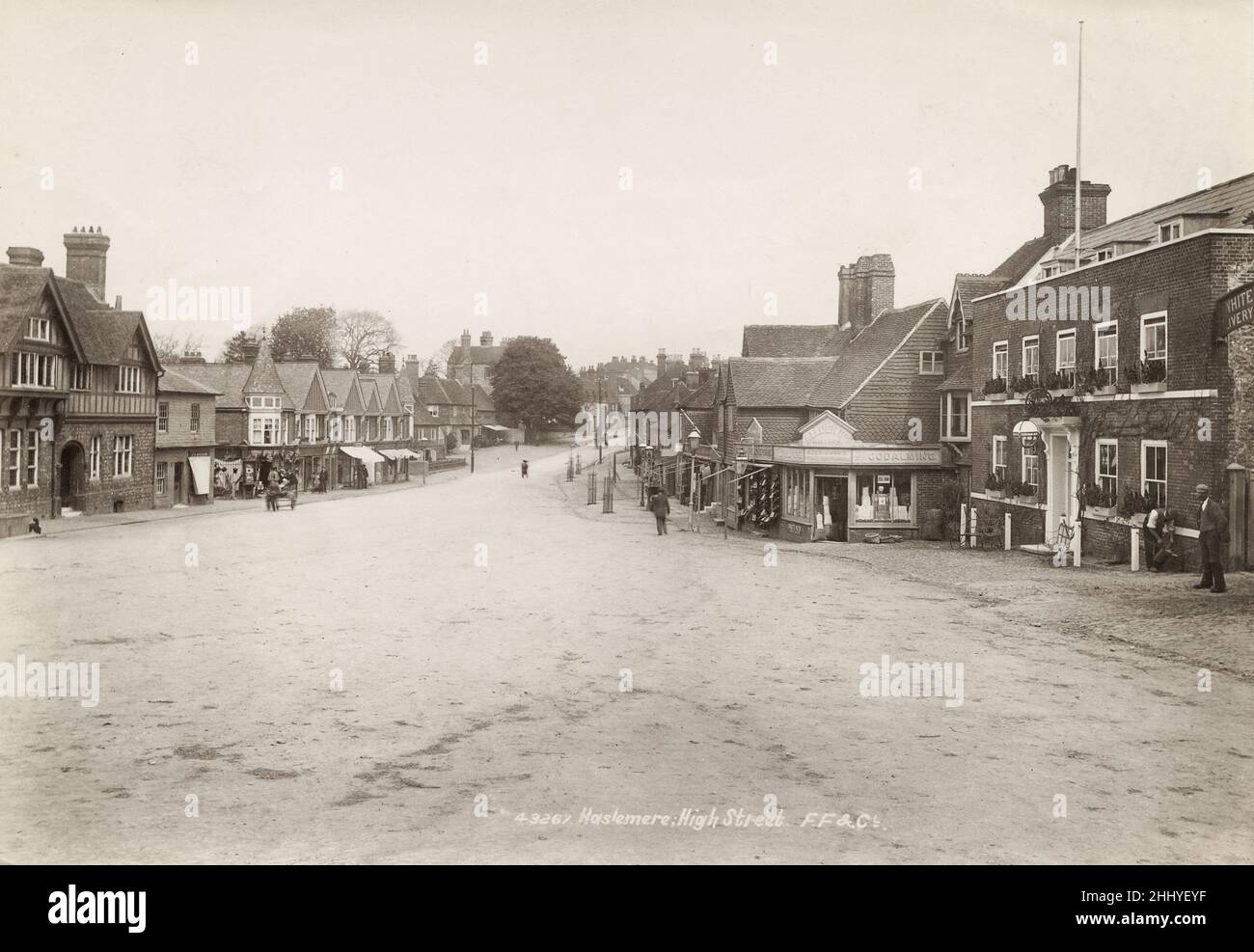 Vintage photograph, late 19th, early 20th century, view of High Street ...