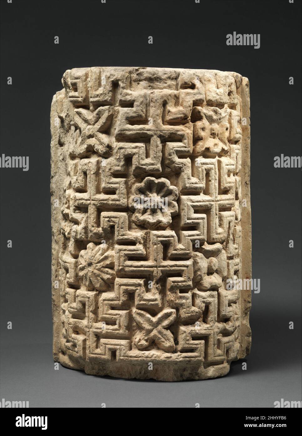 Engaged Column Part with Meander Pattern ca. 6th century The monastic ...
