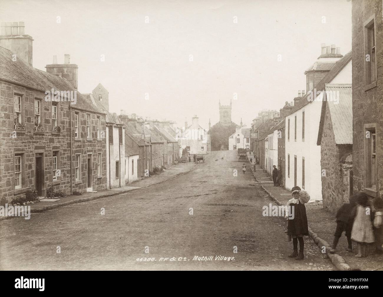 Vintage photograph, late 19th, early 20th century, view of Muthill ...