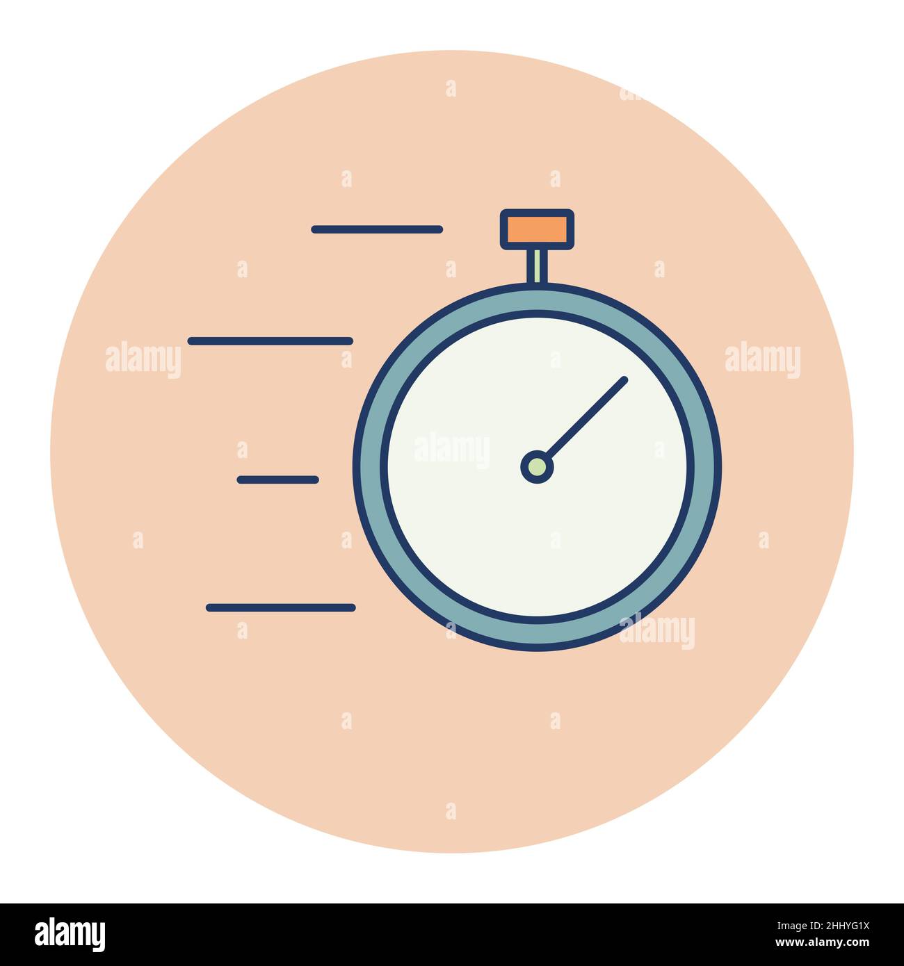 Fast delivery vector flat icon. Stopwatch with speed. Delivery sign ...